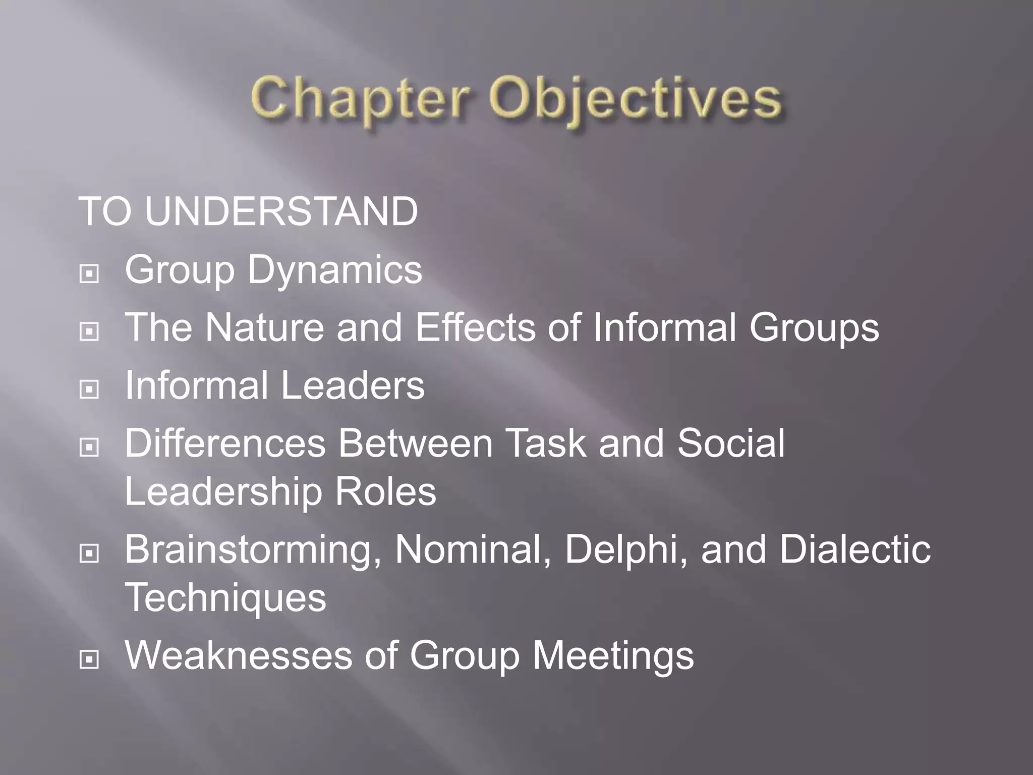 Formal and informal groups | PPTX