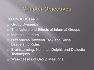 Formal and informal groups | PPTX