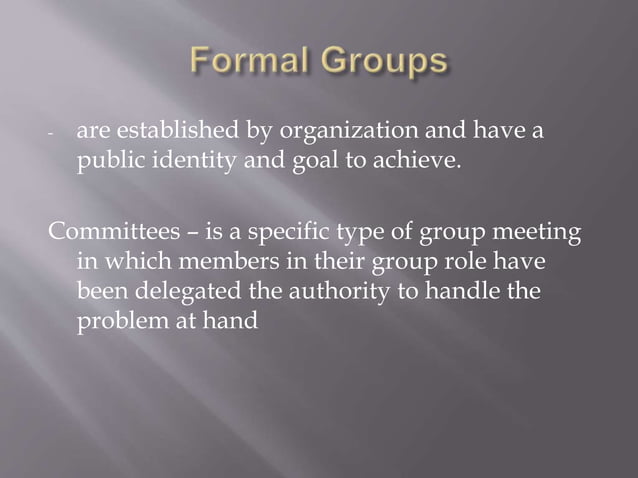 Formal and informal groups | PPTX