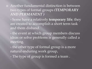 Formal and informal groups | PPTX