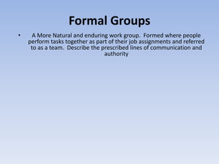 Formal and informal groups | PPTX