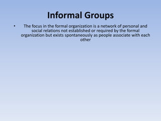 Formal and informal groups | PPTX