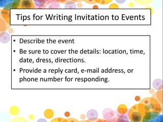 Formal and informal invitation kls 11 kurikulum 2013 | PPTX