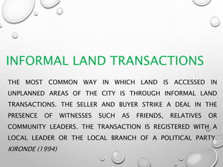 Formal and informal land market | PPTX
