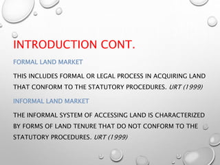 Formal and informal land market | PPTX