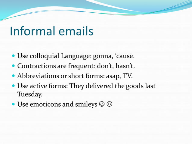 Formal and informal language on emails | PPT