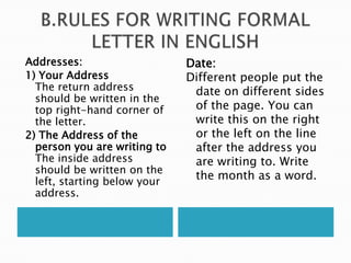 Formal and informal letter | PPTX
