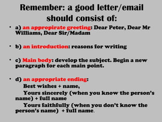 Formal and informal letters | PPT