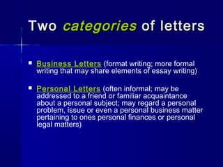 Formal and informal letters | PPT