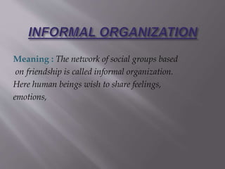 Formal and informal organisation | PPTX
