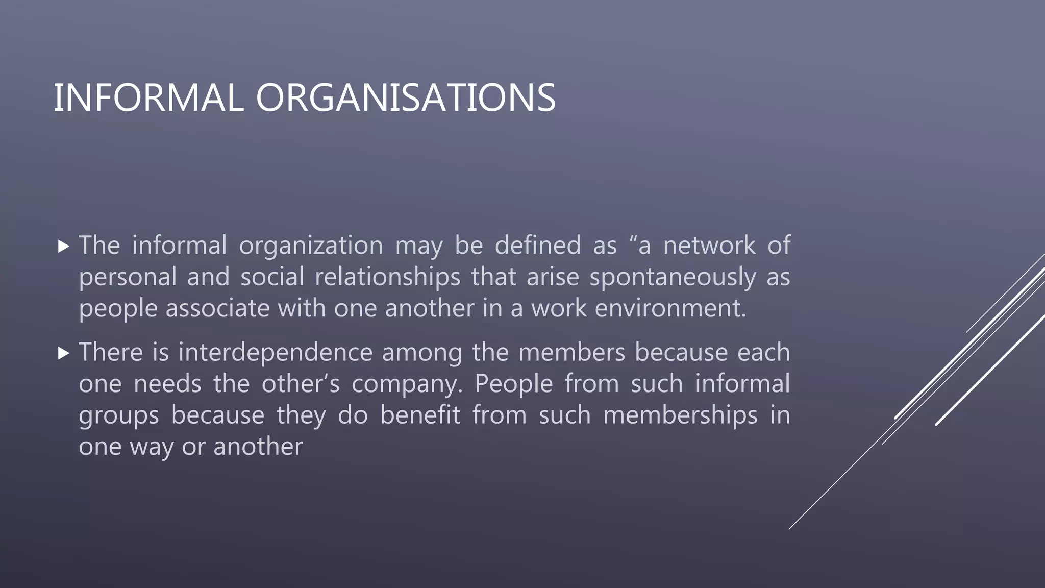 Formal and informal organisation in Human Resource Management | PPTX