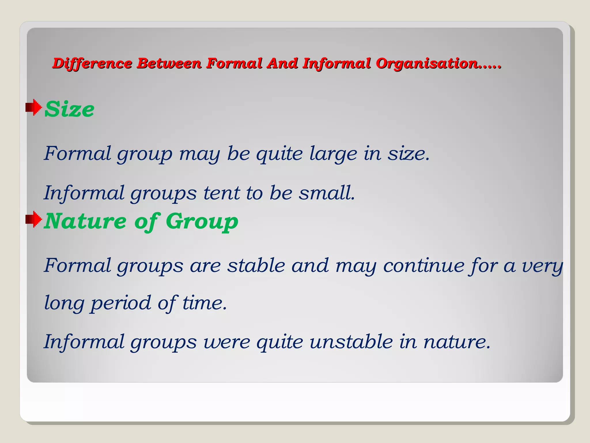 formal and informal organisation ppt | PPT