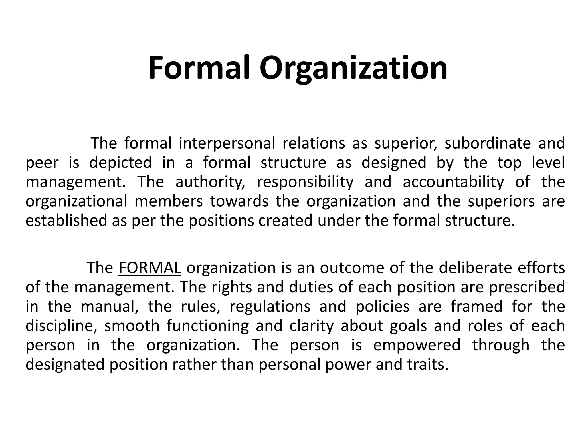 Formal and informal organizational structure | PPT