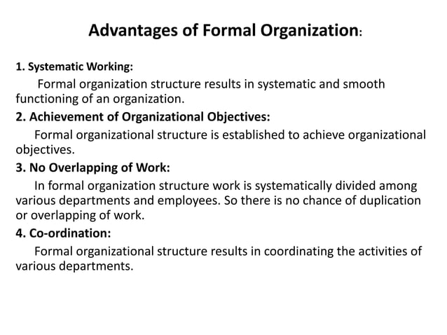 Formal and informal organizational structure | PPT