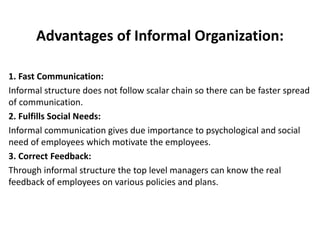 Formal and informal organizational structure | PPT