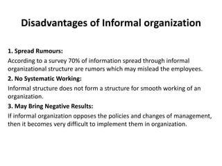Formal and informal organizational structure | PPTX