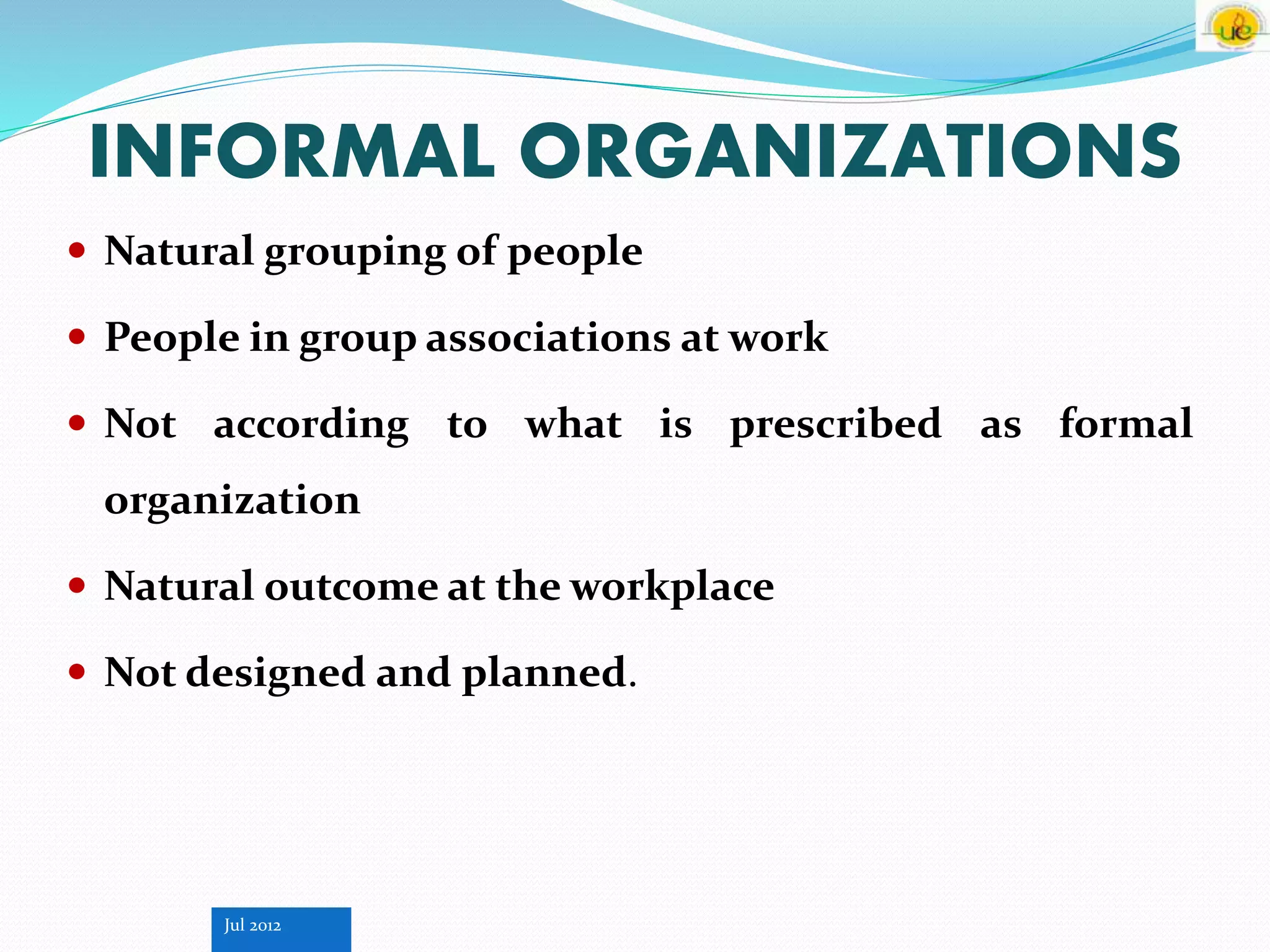 Formal and informal organizations | PPTX