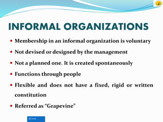 Formal and informal organizations | PPTX