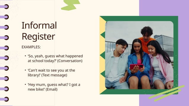 Formal and Informal Registers Education Presentation in Green Yellow ...