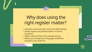 Formal and Informal Registers Education Presentation in Green Yellow ...