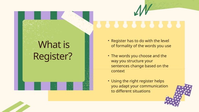 Formal and Informal Registers Education Presentation in Green Yellow ...