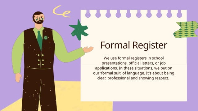 Formal and Informal Registers Education Presentation in Green Yellow ...