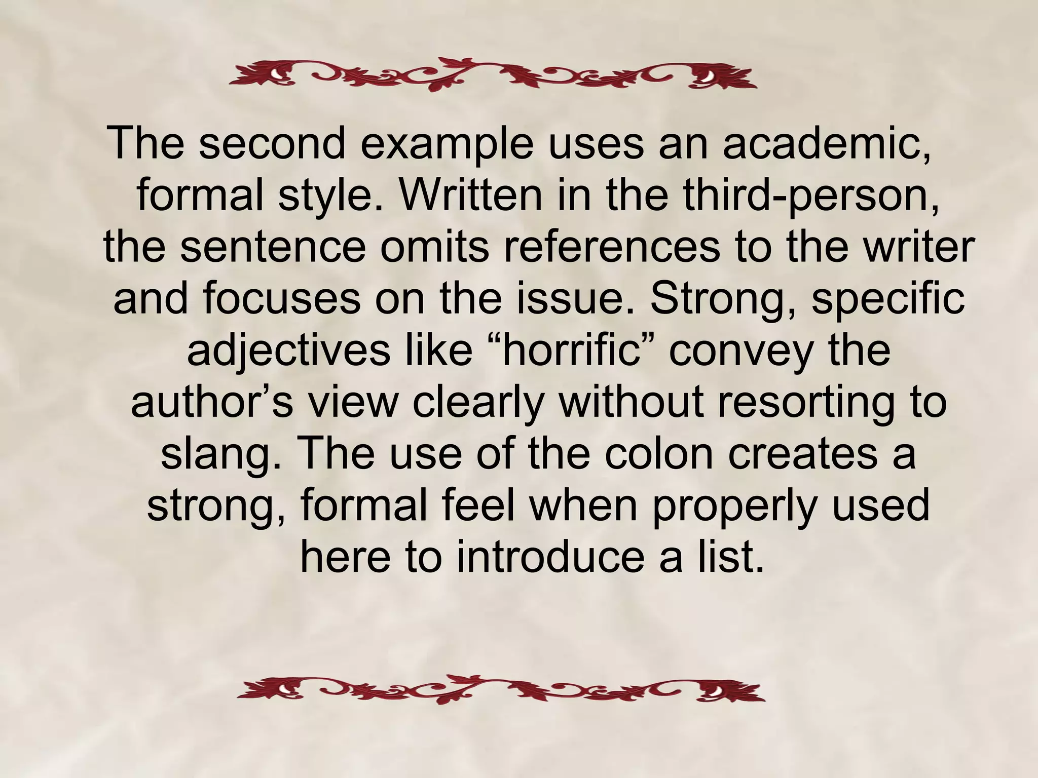 Formal and informal writing power point | PPT