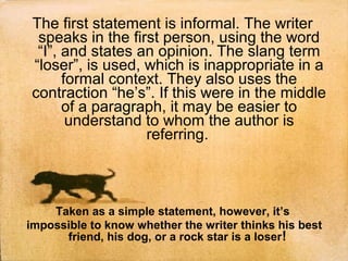 Formal and informal writing power point | PPT