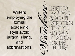 Formal and informal writing power point | PPT