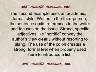 Formal and Informal Writing PowerPoint.ppt | Homework and Study | Education