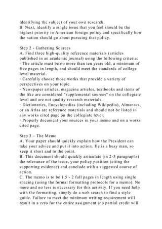 Formal Assessment Guidelines – POTUS Foreign Policy Memo Introd.docx