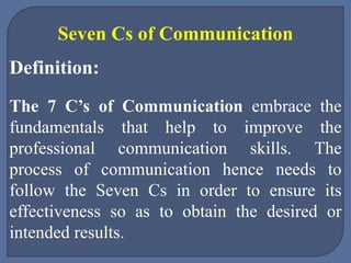 Seven Cs of Communication | PPTX