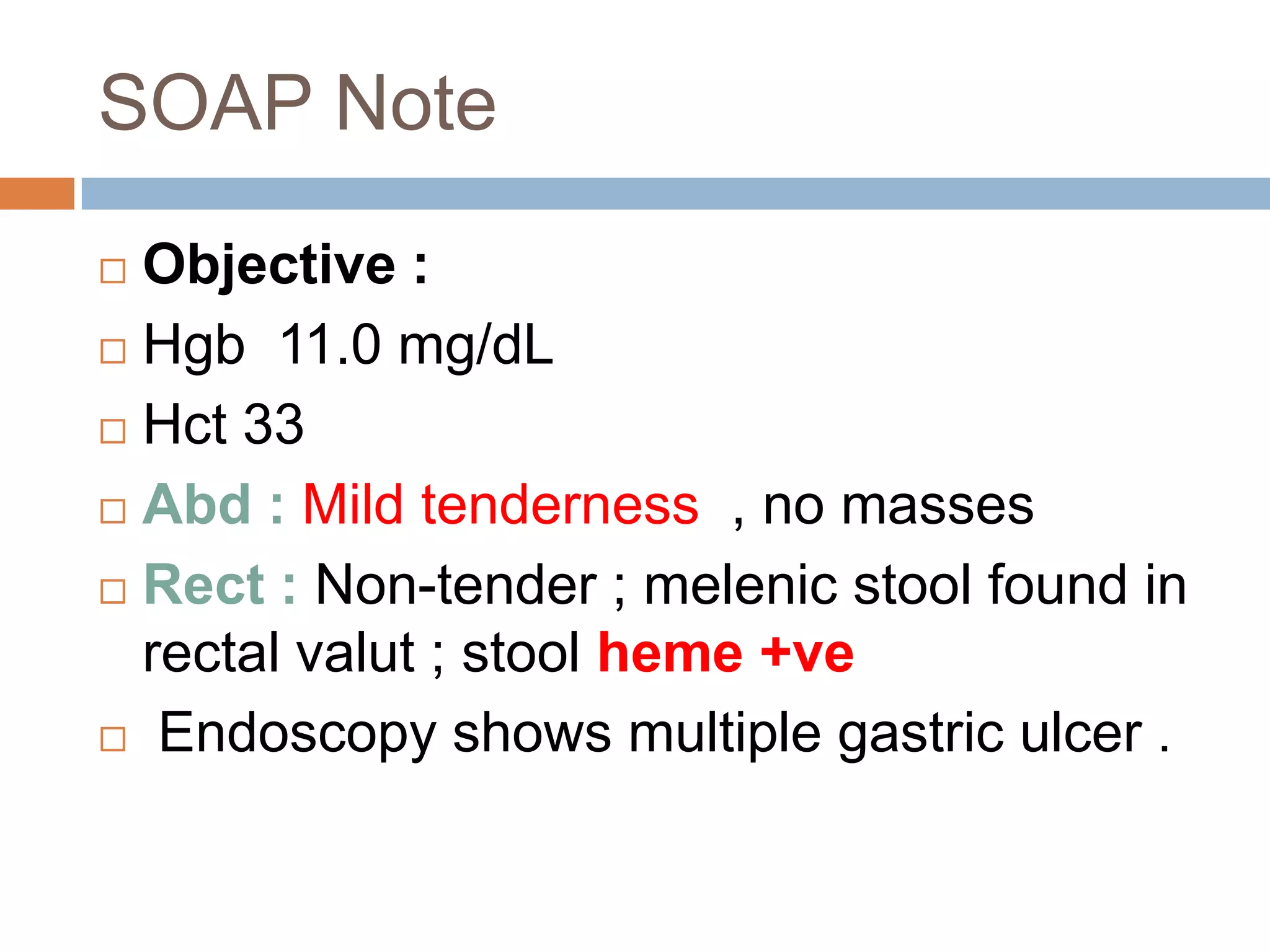 Formal case Presentation (care plan for patient has duodenal ulcer ...