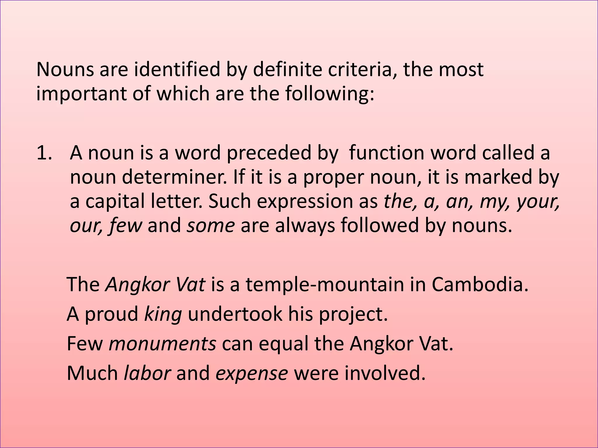 Formal characteristics of nouns | PPTX
