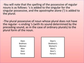 Formal characteristics of nouns | PPTX