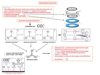 IB Chemistry on Resonance, Delocalization and Formal Charges | PDF