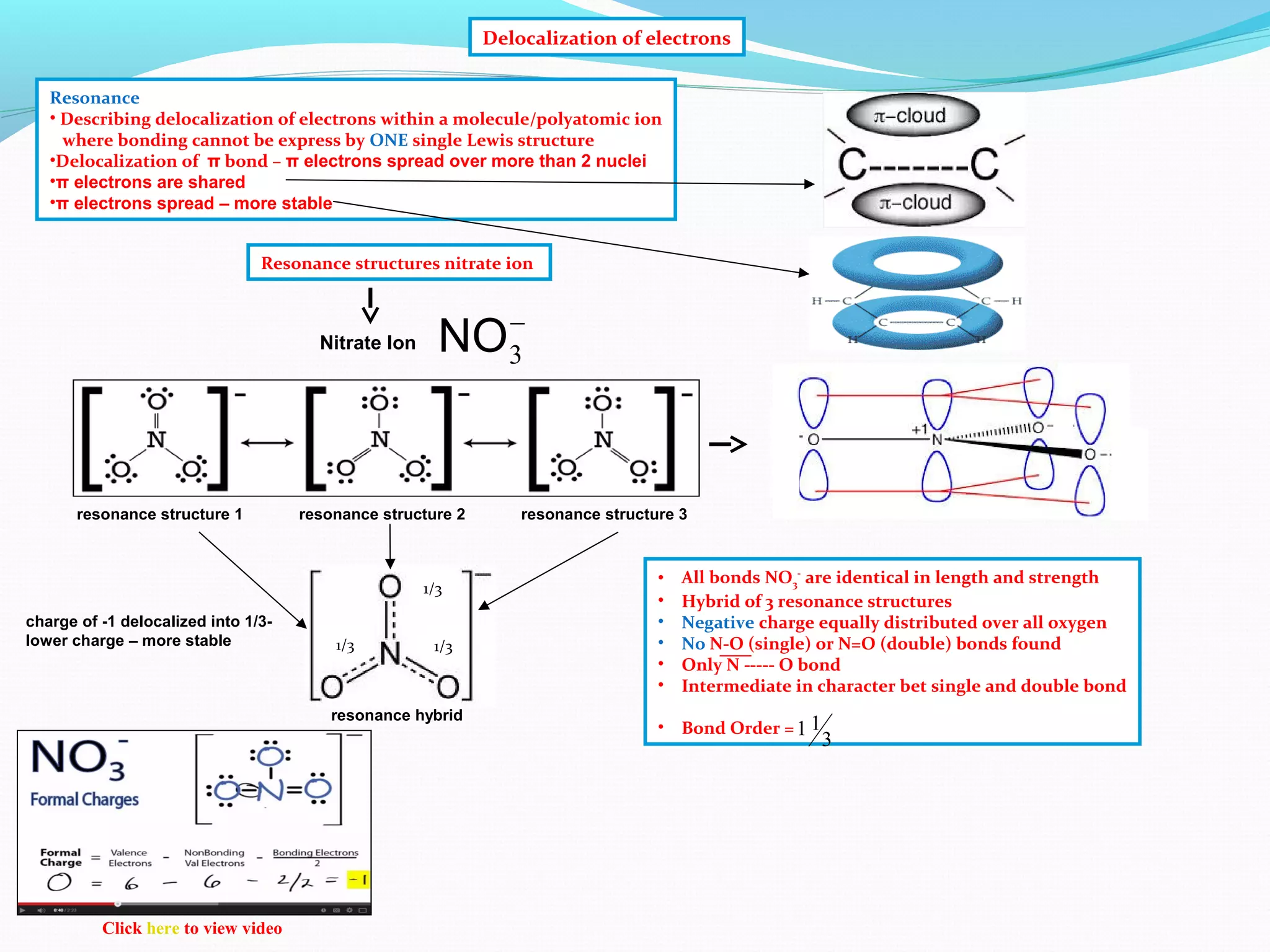 IB Chemistry on Resonance, Delocalization and Formal Charges | PPT