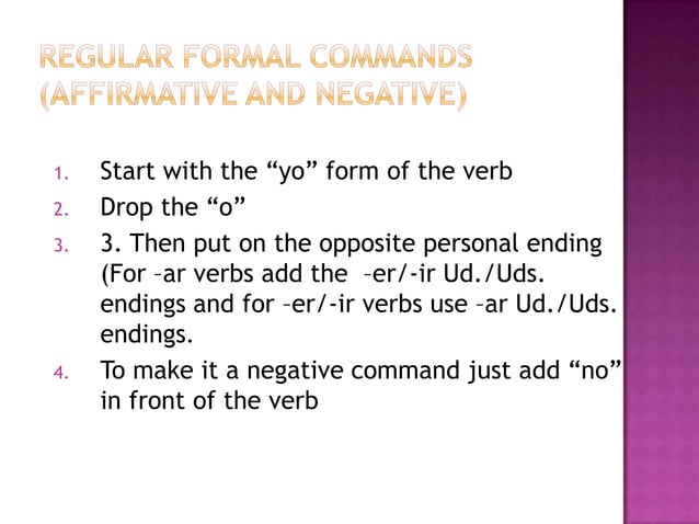 Formal commands | PPTX