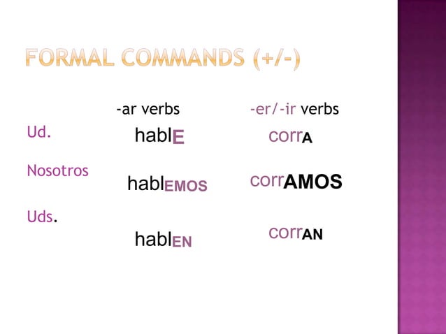 Formal commands | PPTX