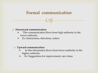 Formal communication in an organisation | PPTX