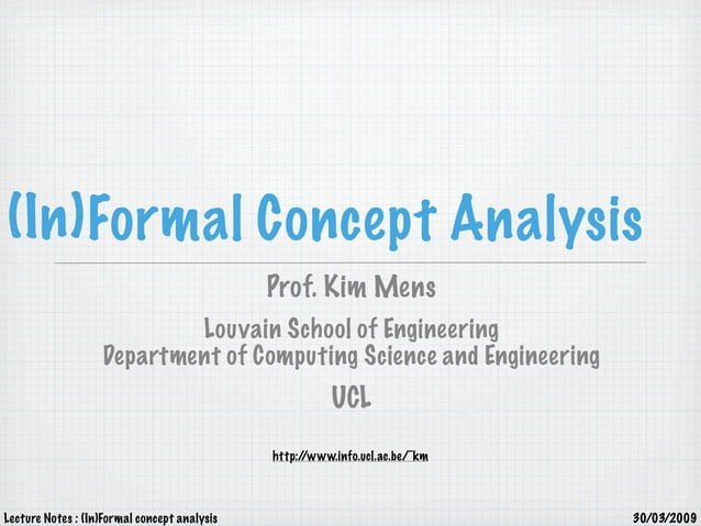 (In)Formal Concept Analysis | PPT