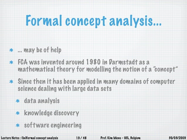 (In)Formal Concept Analysis | PPT