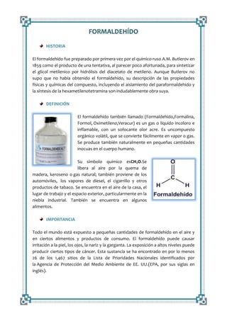 Formaldehído word | DOCX