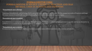 Formaldehyde | PPTX