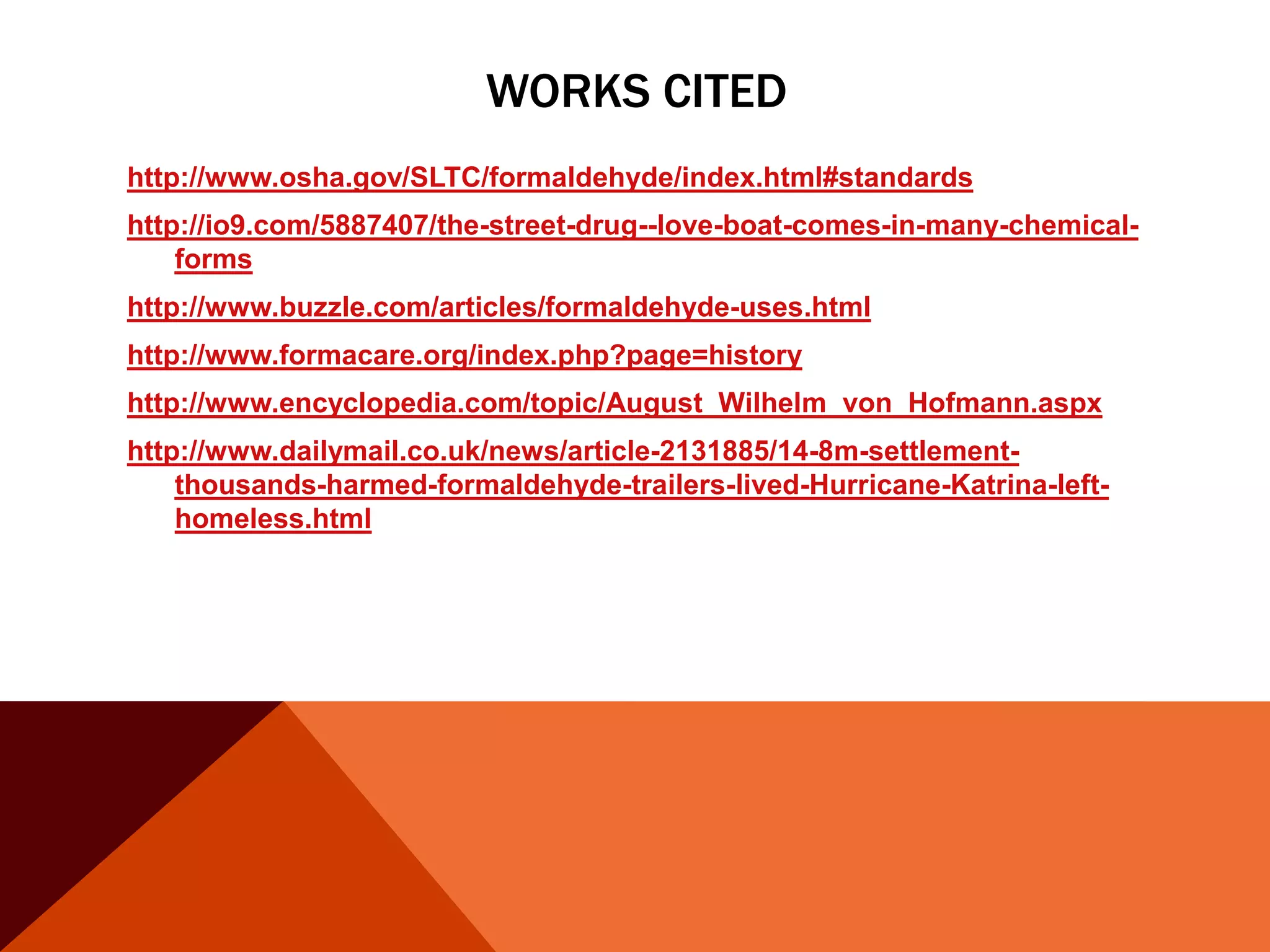 Formaldehyde:jerry maxwell | PPT