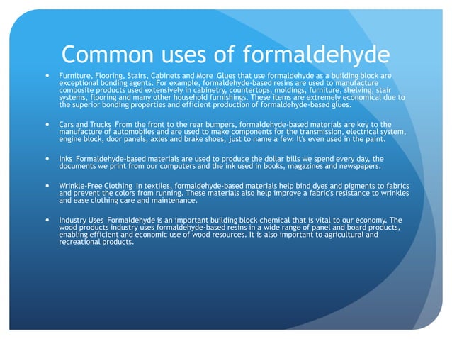 Formaldehyde:jerry maxwell | PPT