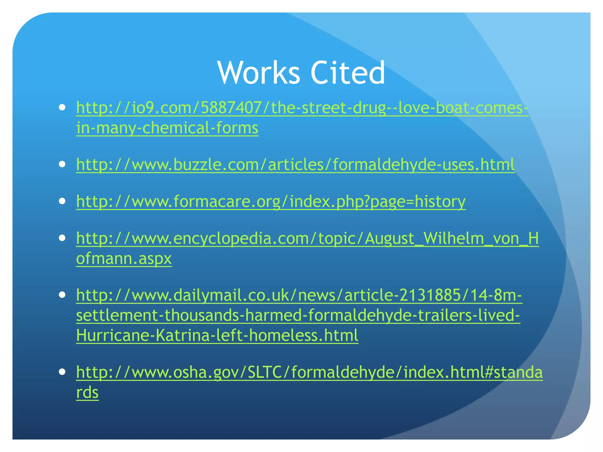 Formaldehyde:jerry maxwell | PPTX