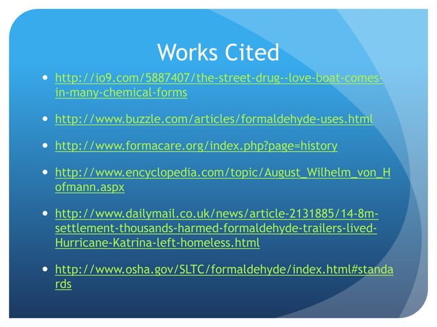 Formaldehyde:jerry maxwell | PPT