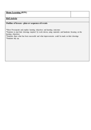 Formal Elements Lesson Plan-Secondary Education | DOCX | Drawing and ...