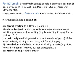 How to write a formal email | PPTX